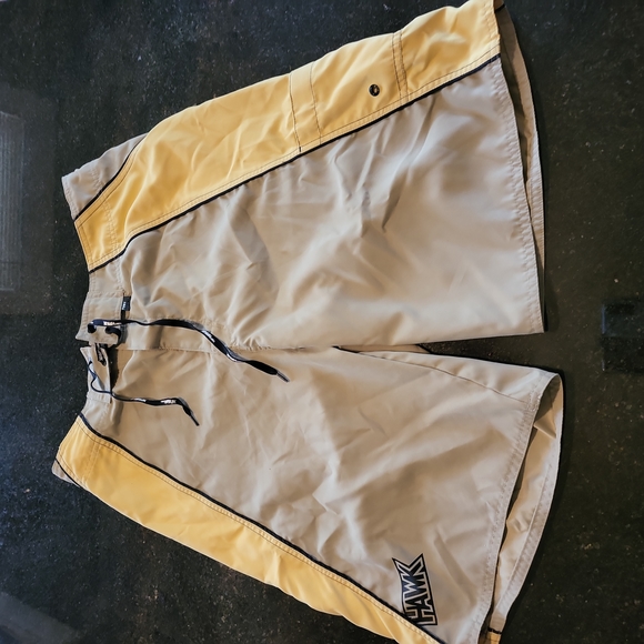 Tony Hawk | Swim | Tony Hawk Tan And Yellow Swim Board Short | Poshmark